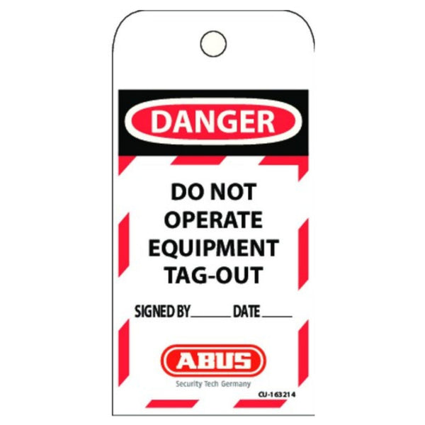 Abus T100 (73004) Laminated Vinyl DO NOT OPERATE Tag for Safety ...