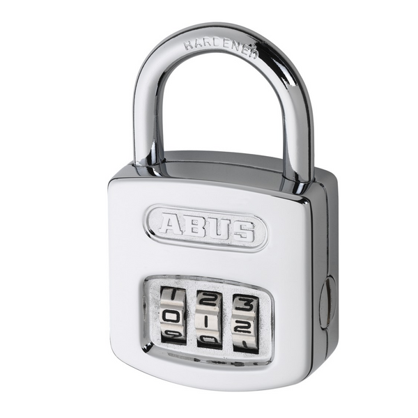 Abus 160/40 Lock Chrome 3-Digit Resettable Combination Padlocks - The ...