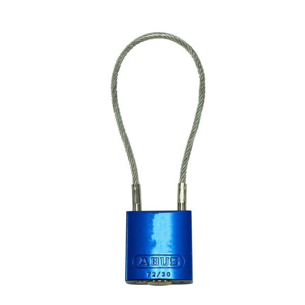 Abus 72/30CAB 4" KA Keyed Alike Blue Safety Padlock with 4-Inch Cable ...